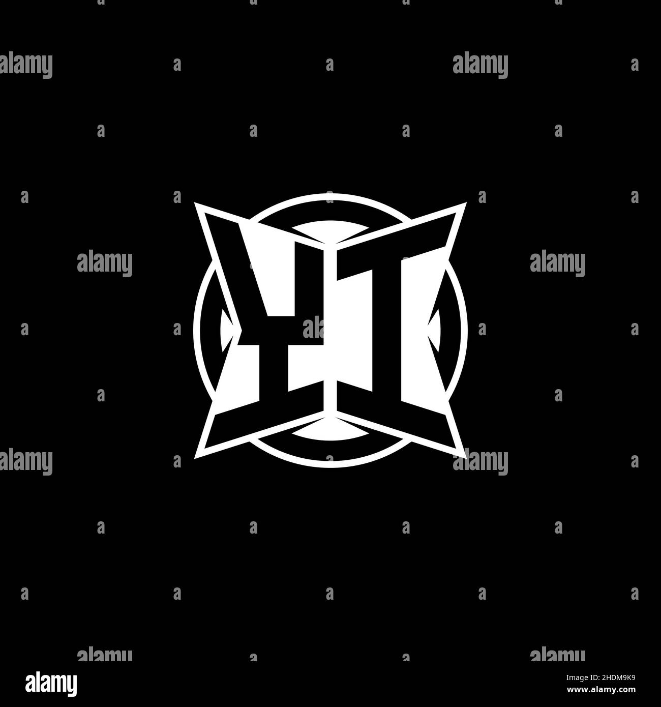 YI Monogram logo letter with simple modern shape style design. Circle ...