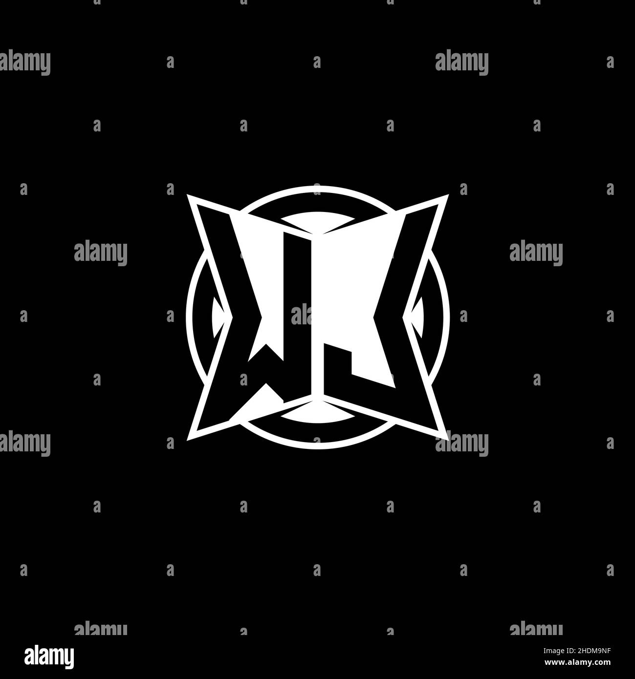 WL Monogram logo letter with simple modern shape style design. Circle rounded monogram logo ...