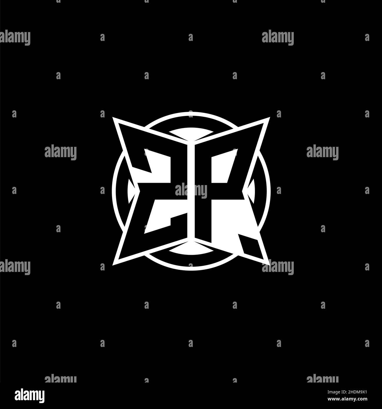 ZP Monogram logo letter with simple modern shape style design. Circle ...