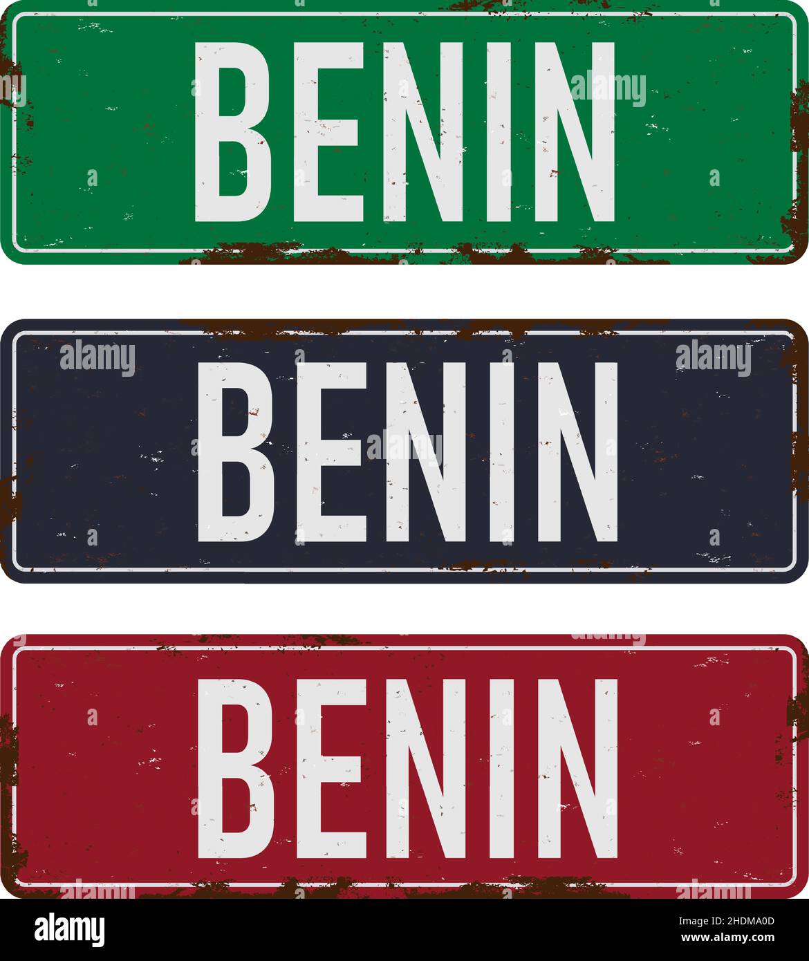Benin road sign set isolated on white background Stock Vector Image ...
