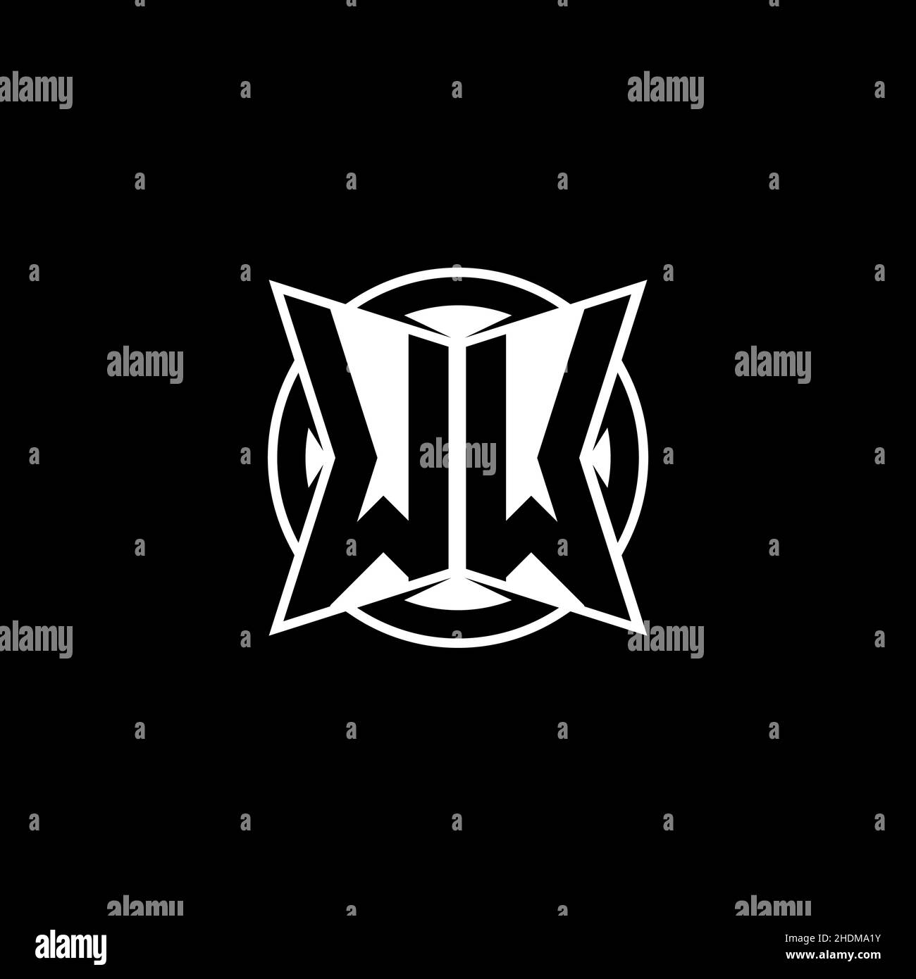 WW Monogram logo letter with simple modern shape style design. Circle ...