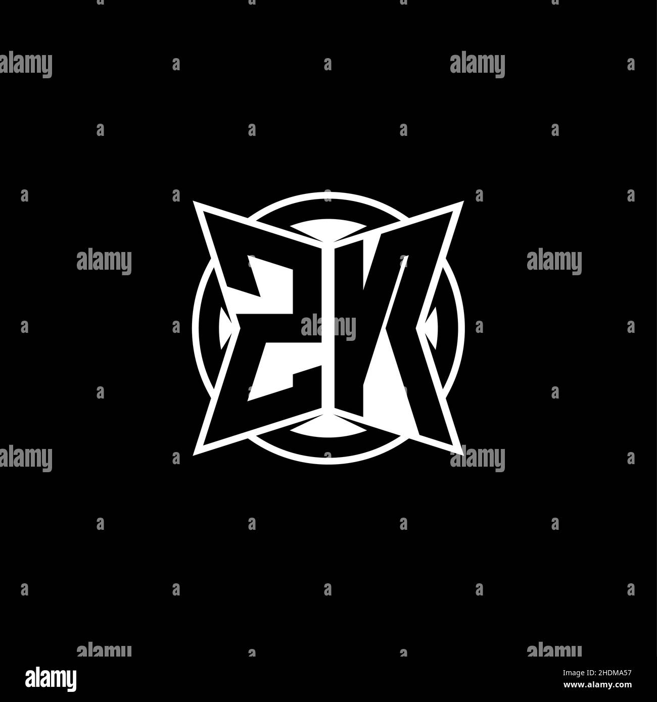 ZN Monogram logo letter with simple modern shape style design. Circle ...