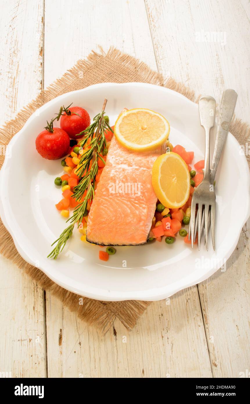 fish dish, lunch, fish dishs, lunch time Stock Photo - Alamy
