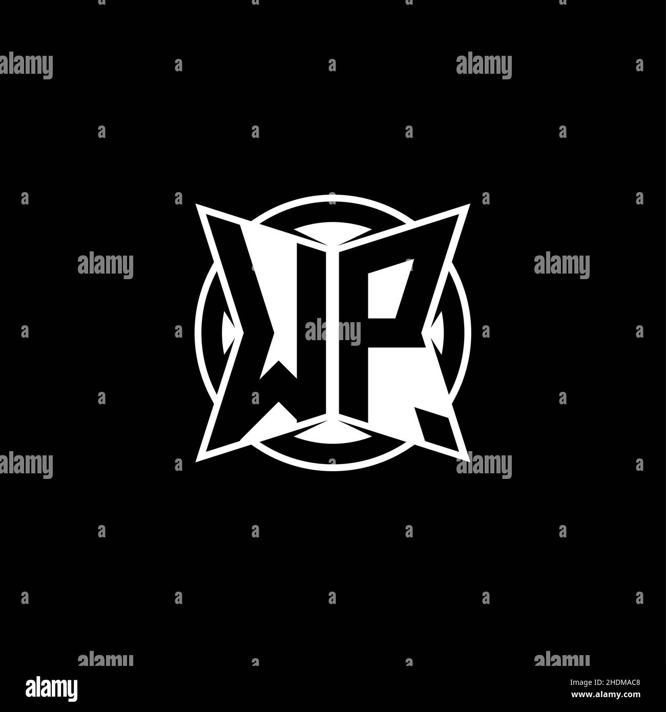 WP Monogram logo letter with simple modern shape style design. Circle ...