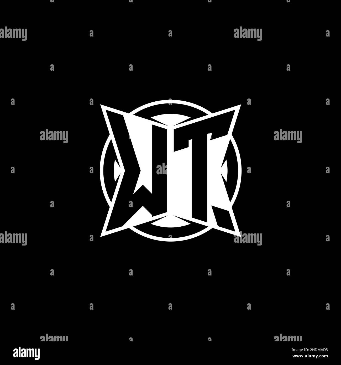 WT Monogram logo letter with simple modern shape style design. Circle ...
