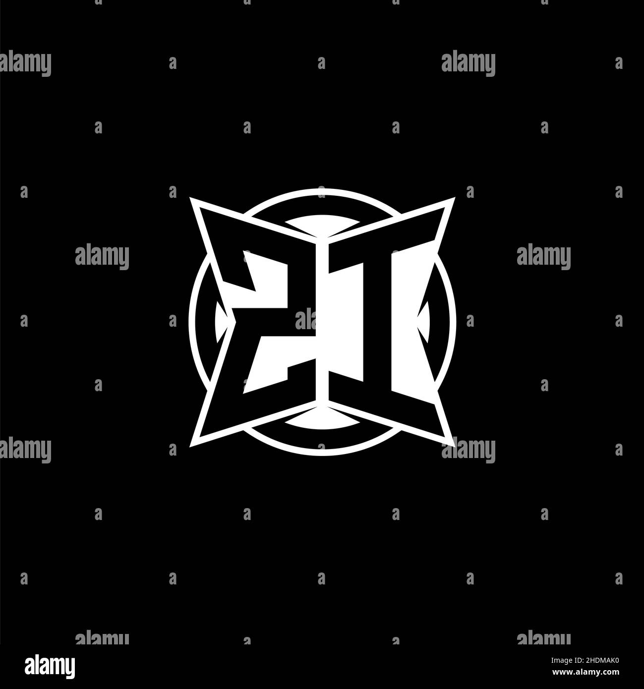 ZI Monogram logo letter with simple modern shape style design. Circle ...