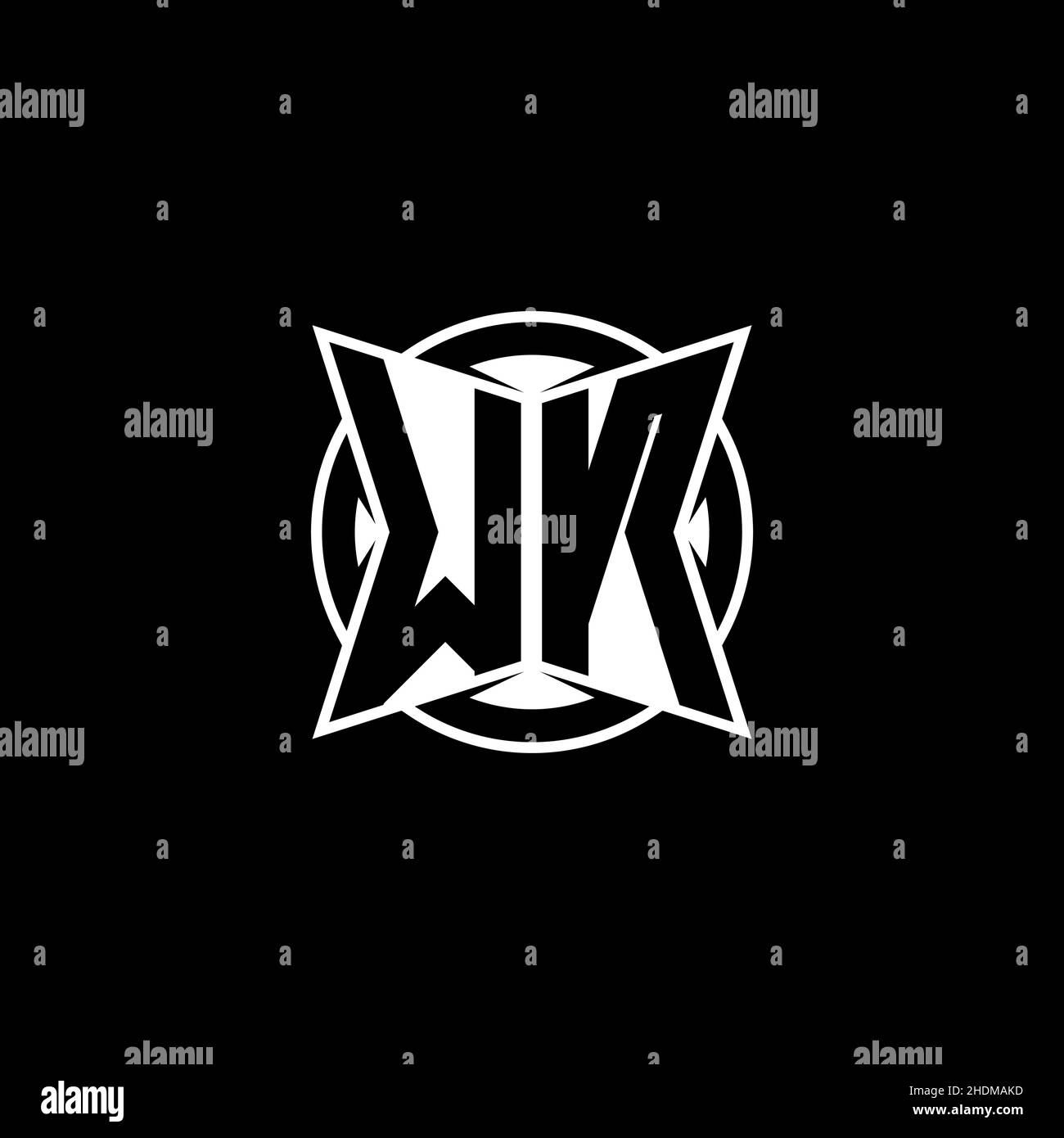 WN Monogram logo letter with simple modern shape style design. Circle ...