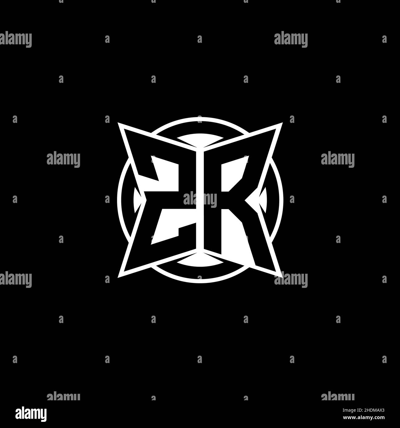 ZR Monogram logo letter with simple modern shape style design. Circle ...