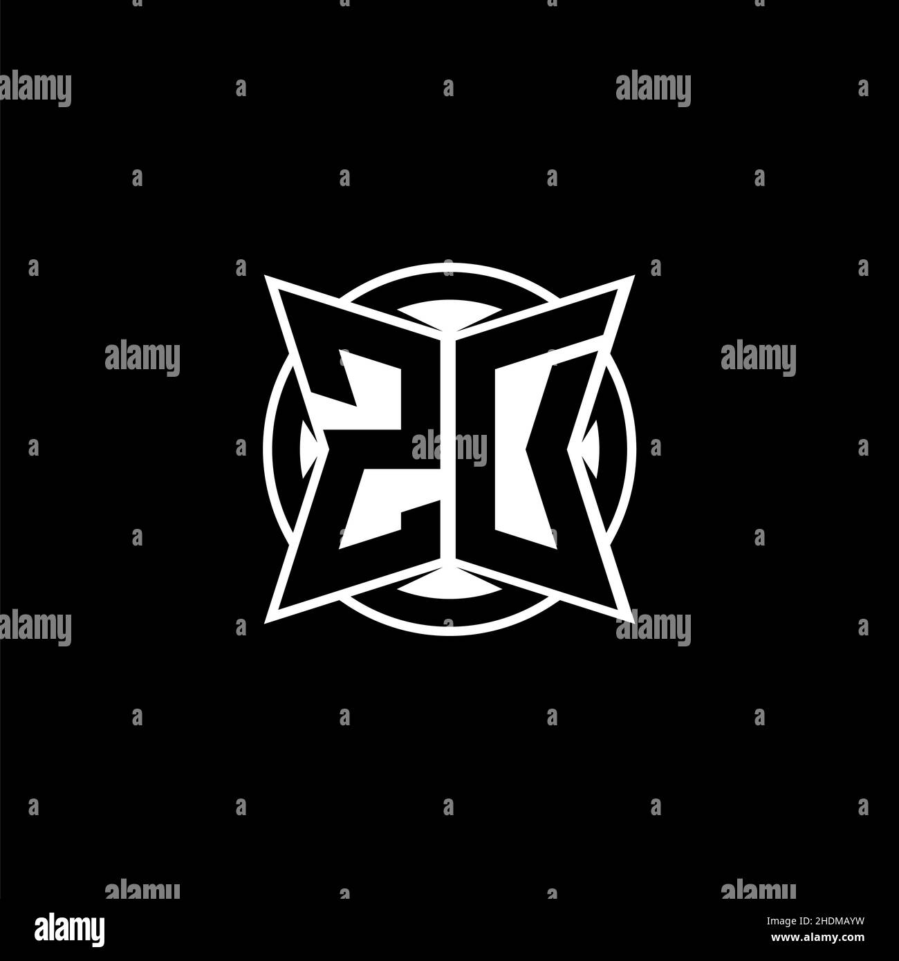 ZD Monogram logo letter with simple modern shape style design. Circle ...