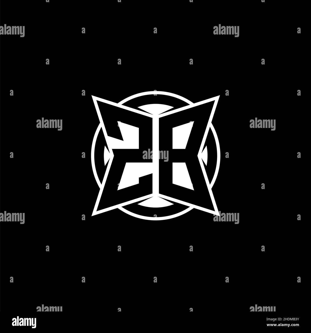 ZB Monogram logo letter with simple modern shape style design. Circle ...