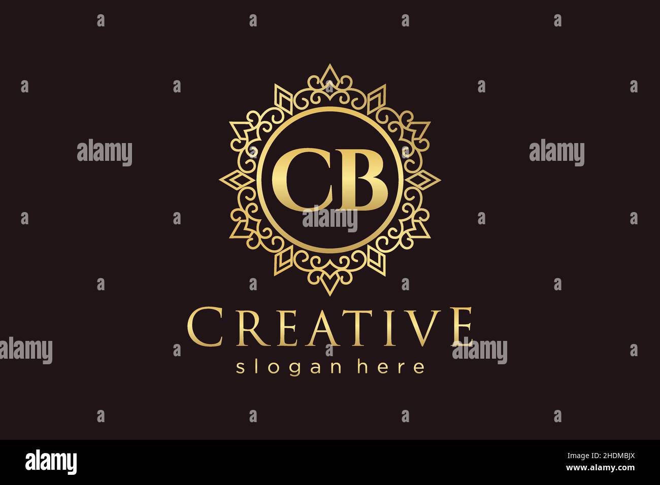 CB Initial Letter Luxury calligraphic feminine floral hand drawn ...