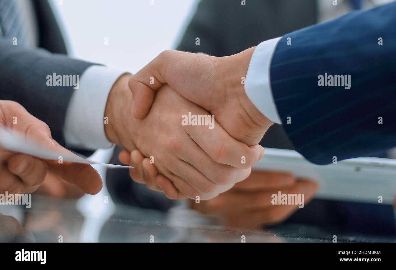 Business handshake. Business handshake and business people conce Stock ...