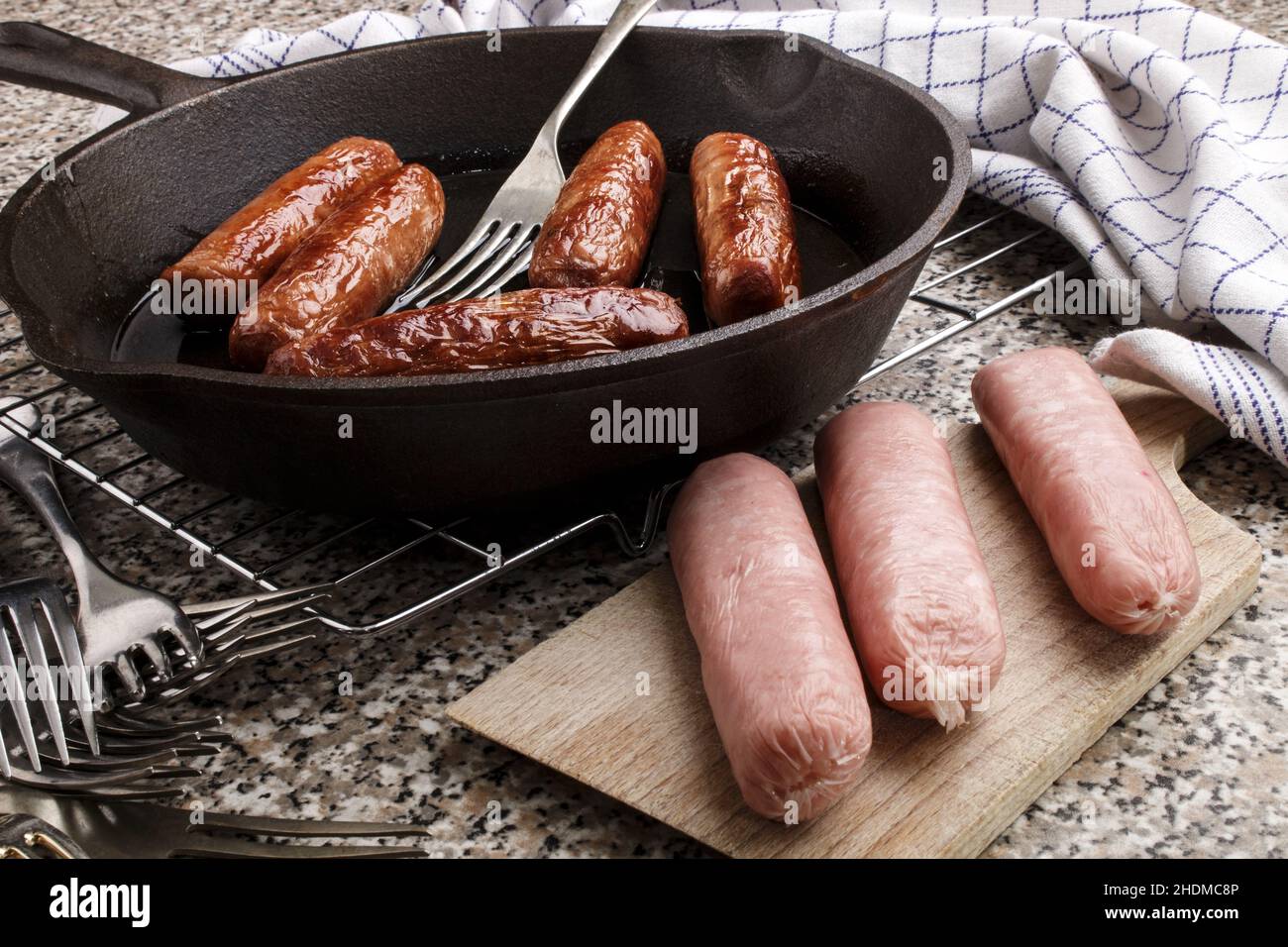 greasy, sausages, greasies, sausage Stock Photo - Alamy