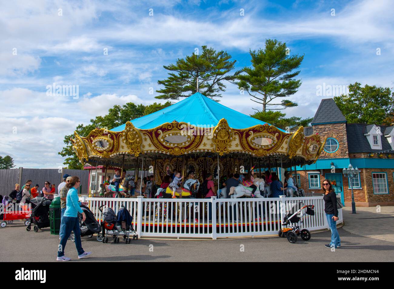 Carousel in Edaville Family Theme Park in town of Carver, Massachusetts ...