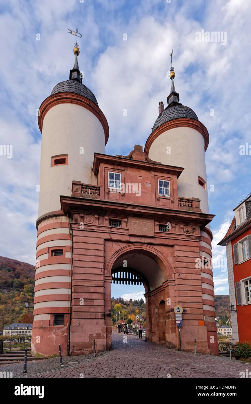 heidelberg, bridge gate, heidelbergs, bridge gates Stock Photo - Alamy