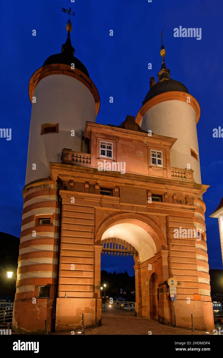 heidelberg, bridge gate, heidelbergs, bridge gates Stock Photo - Alamy