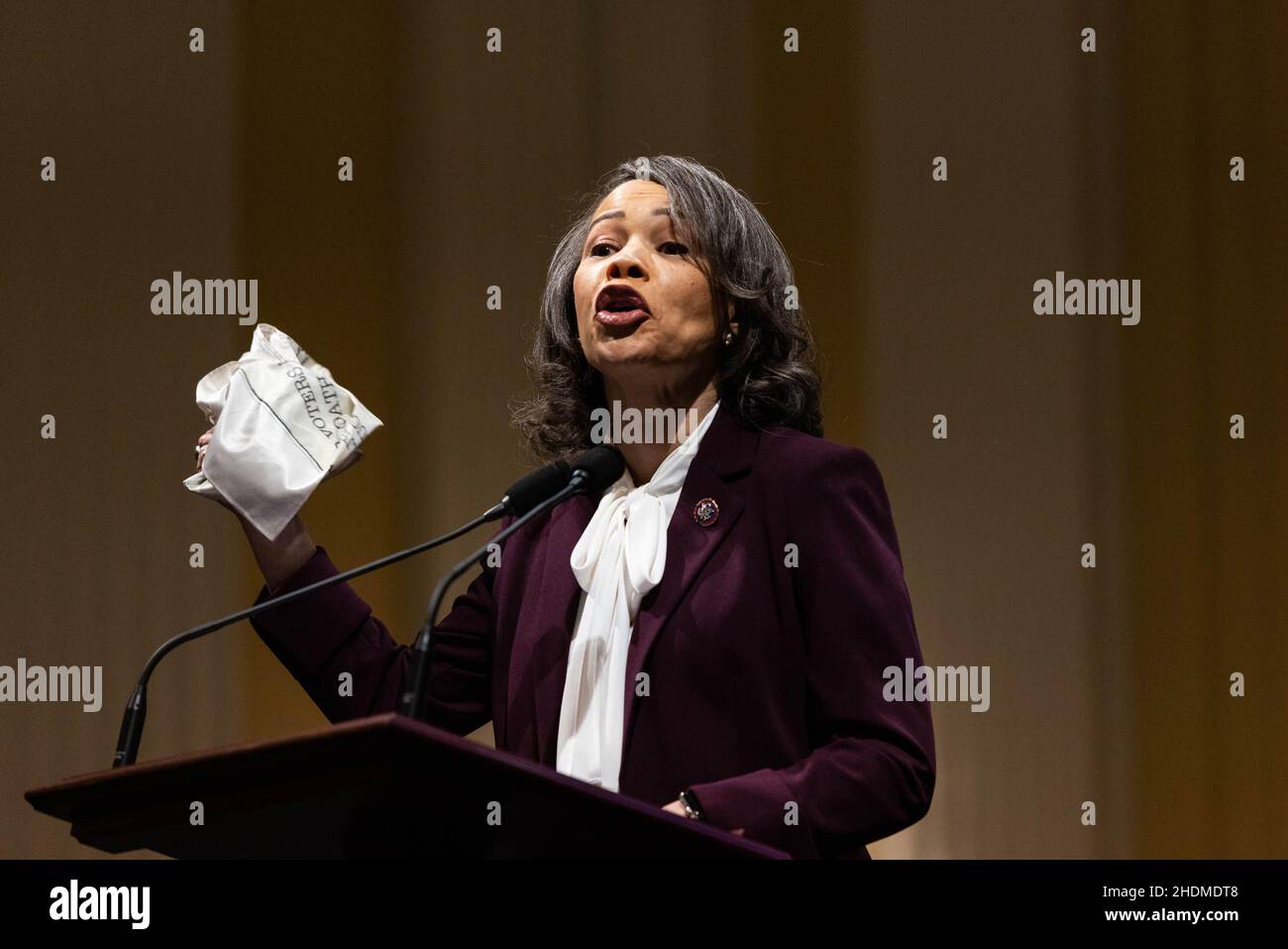 Lisa Blunt Rochester, D-DE, speaks as members of Congress share ...