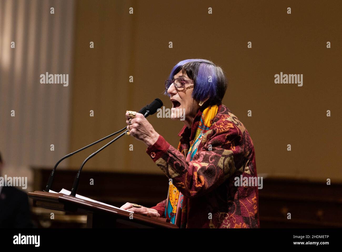 Rosa DeLauro, D-CT, speaks as members of Congress share recollections ...