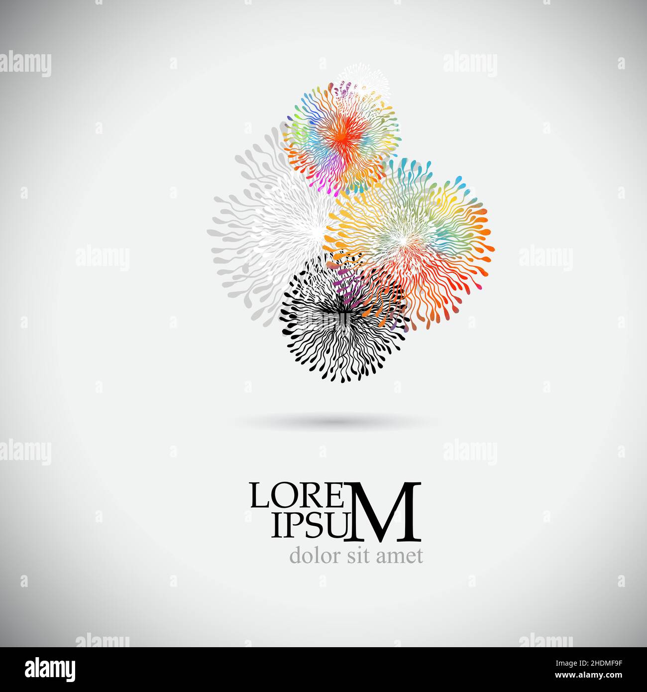 Logo is a multi-colored round flowers . Vector illustration Stock ...