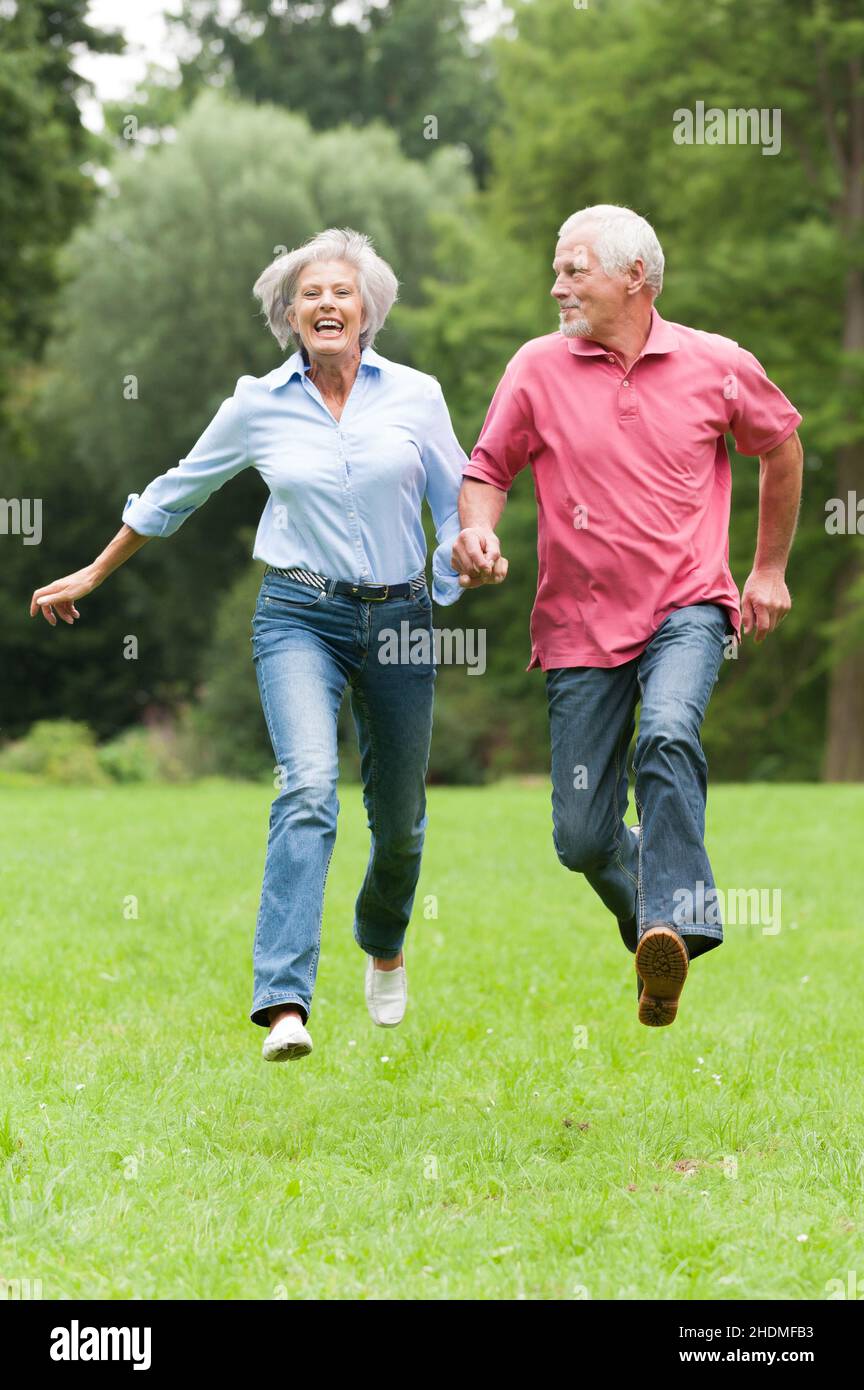 Couple Vitality Older Couple Pairs Fun Living Older Couples Stock