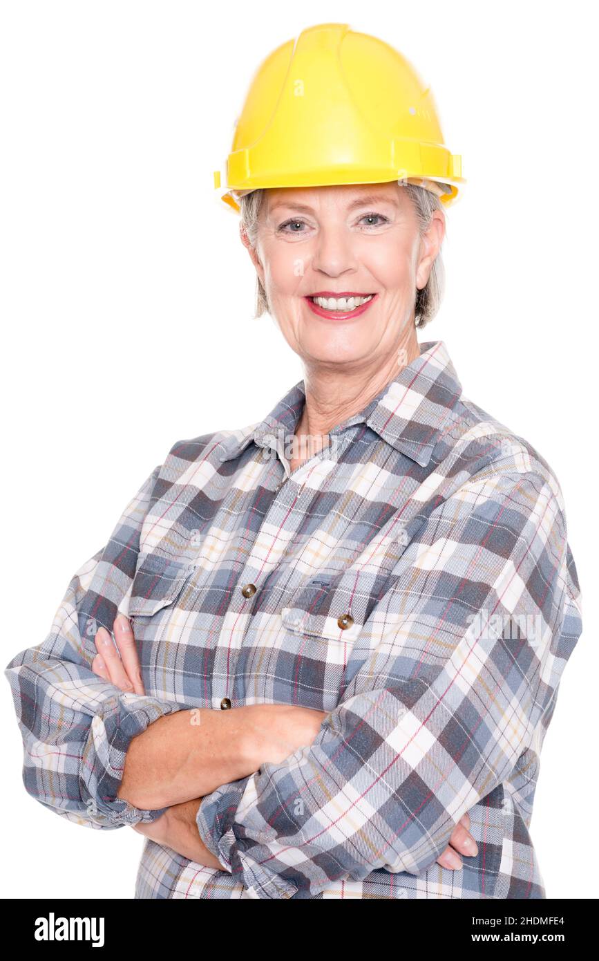 Elderly lady construction worker hi-res stock photography and images ...