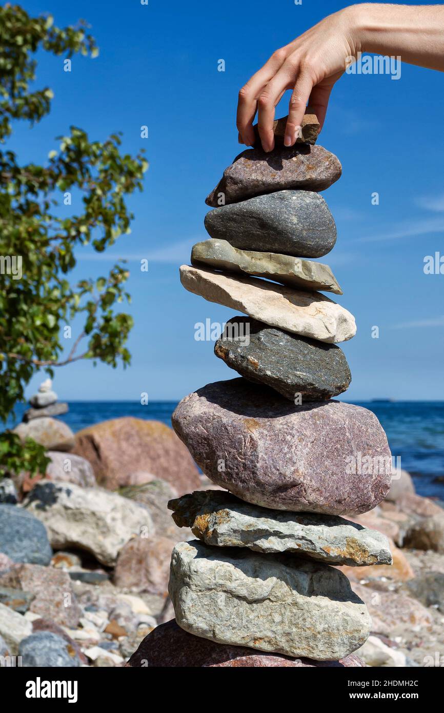 building activity, stone stack, building, constructing, stone stacks ...