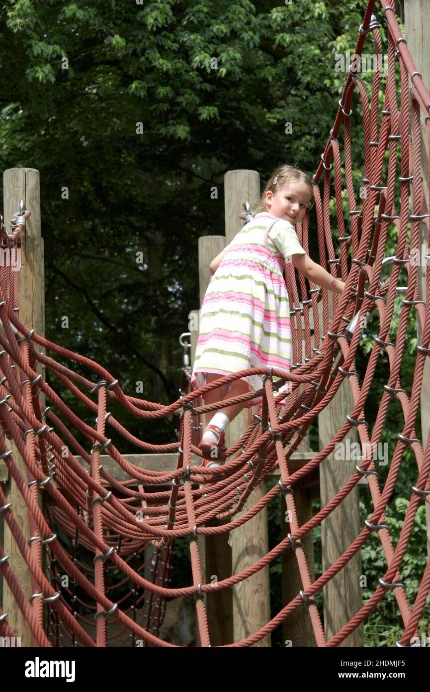 girl, playground, climbing net, girls, playgrounds, climbing nets Stock ...