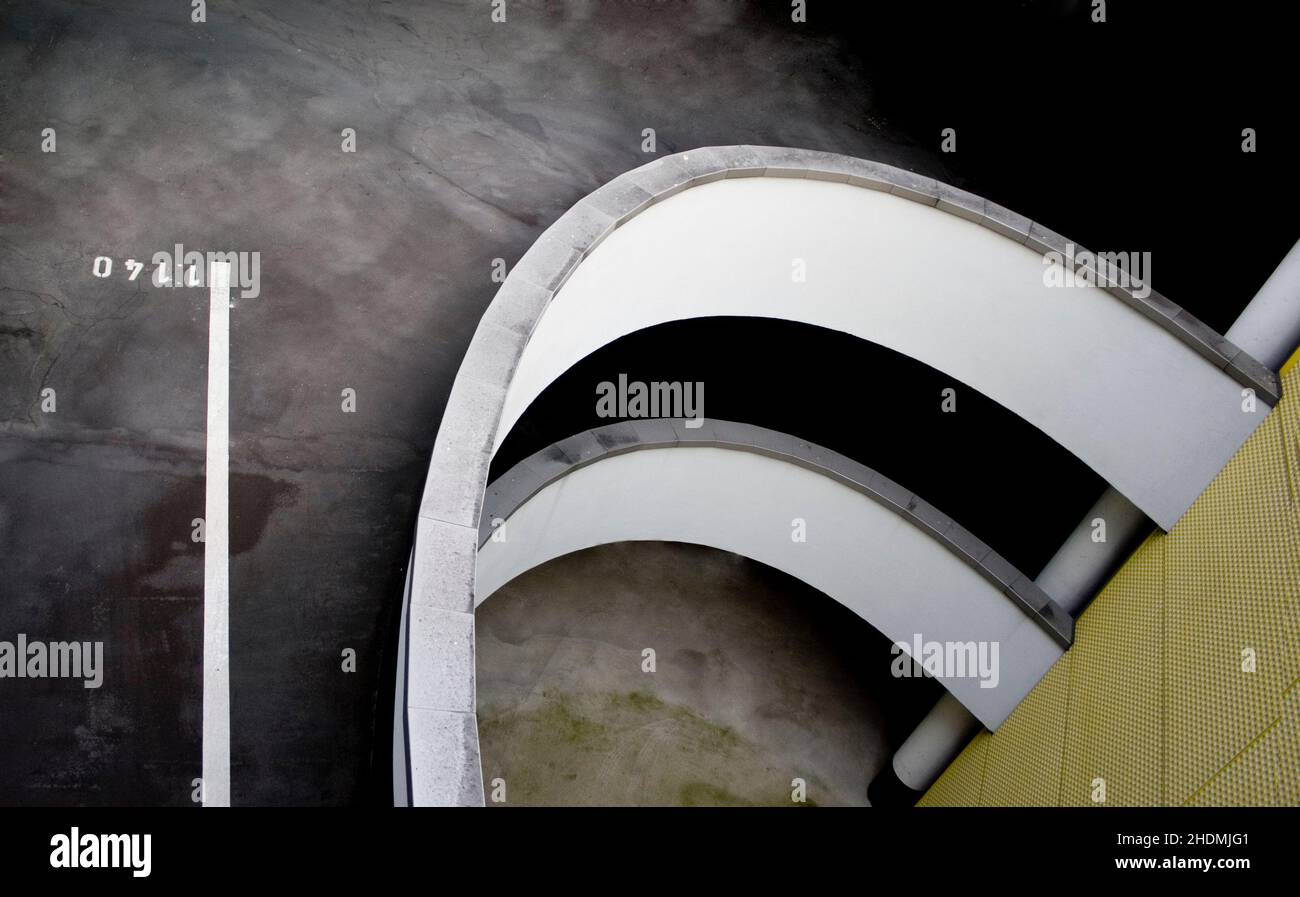 curve, concrete, parking garage, curves, concretes, parking garages ...