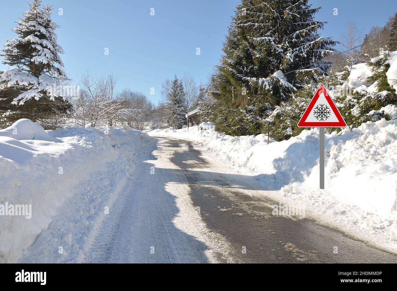 winter, snow, warning sign, road, winters, snowy, warning signs, roads ...