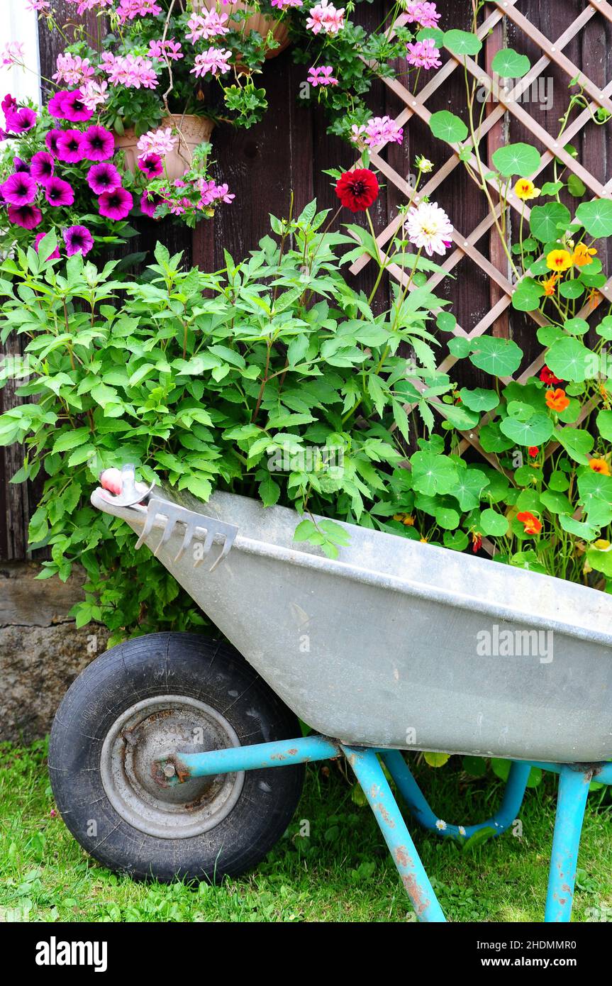 Ornamental wheelbarrow hi-res stock photography and images - Alamy