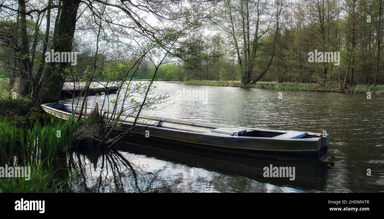 spree forest, spree river, wooden barge, spree forests, spree rivers ...