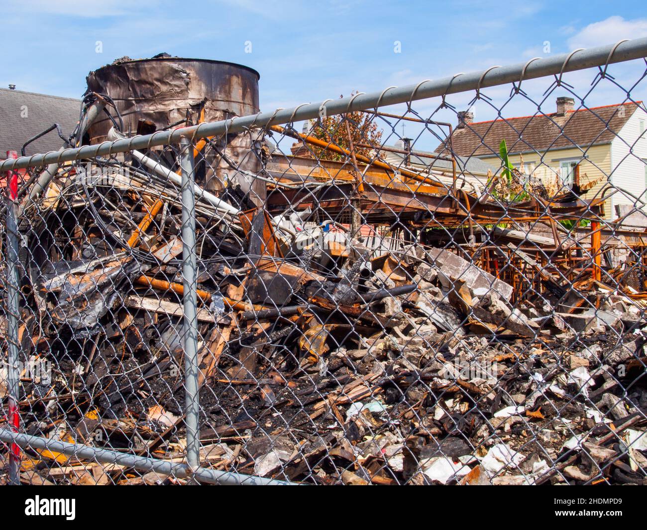 NEW ORLEANS, LA - AUGUST 4, 2012: Rubble from fire that destroyed the ...