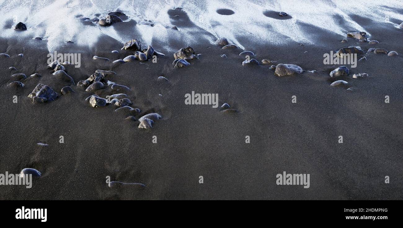 beach, pebble, black sand, beaches, seaside, pebbles, black sands Stock ...