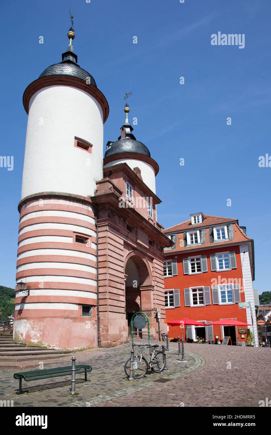 heidelberg, bridge gate, karl theodor-bridge, heidelbergs, bridge gates ...