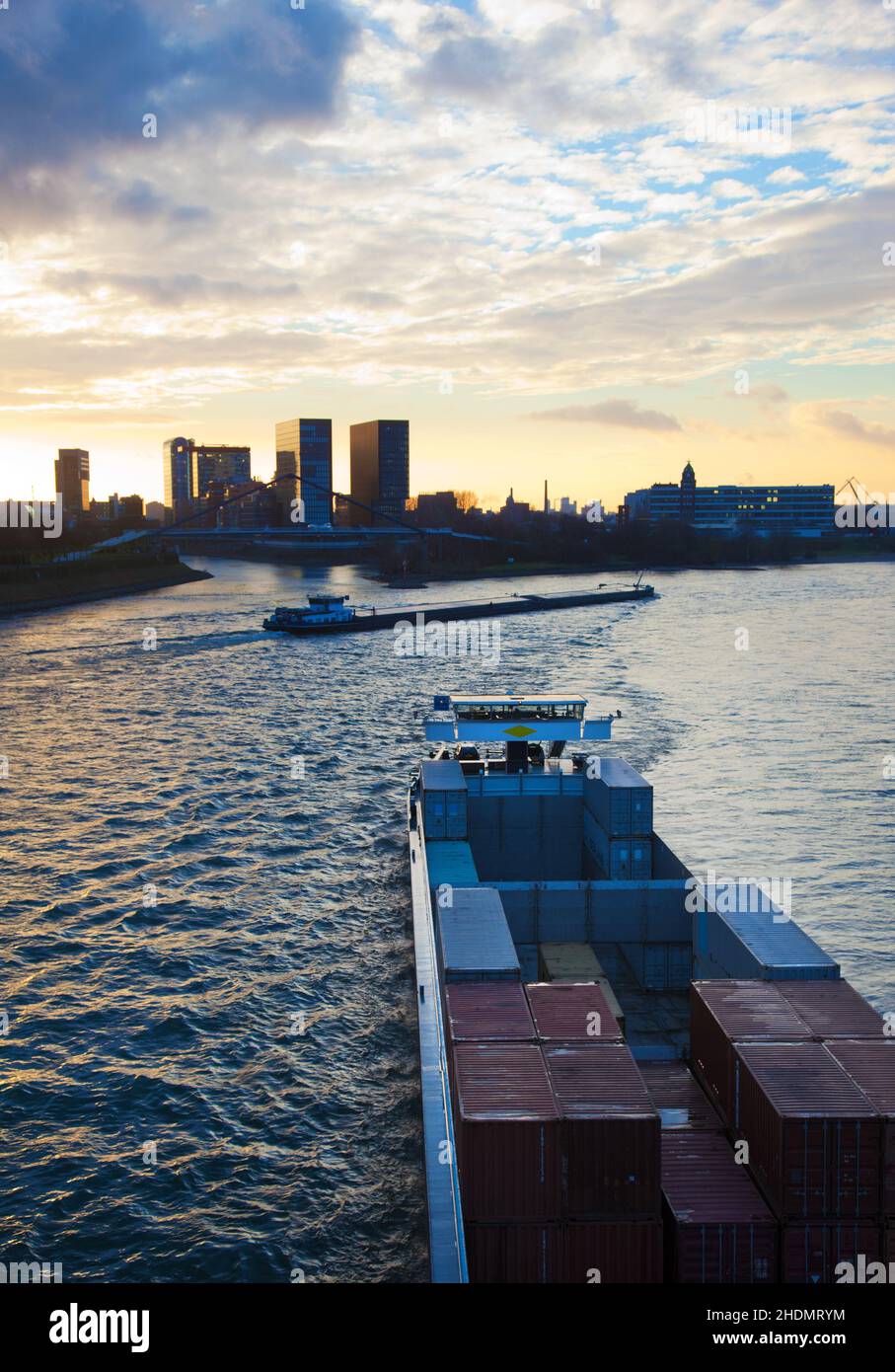 düsseldorf, container ship, harbor entrance, dusseldorfs, container ...