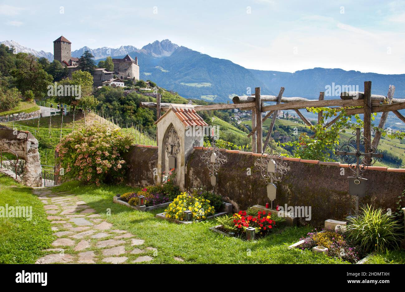 cemetery, st. peter, Tyrol Castle, cemeteries, st.peters Stock Photo ...