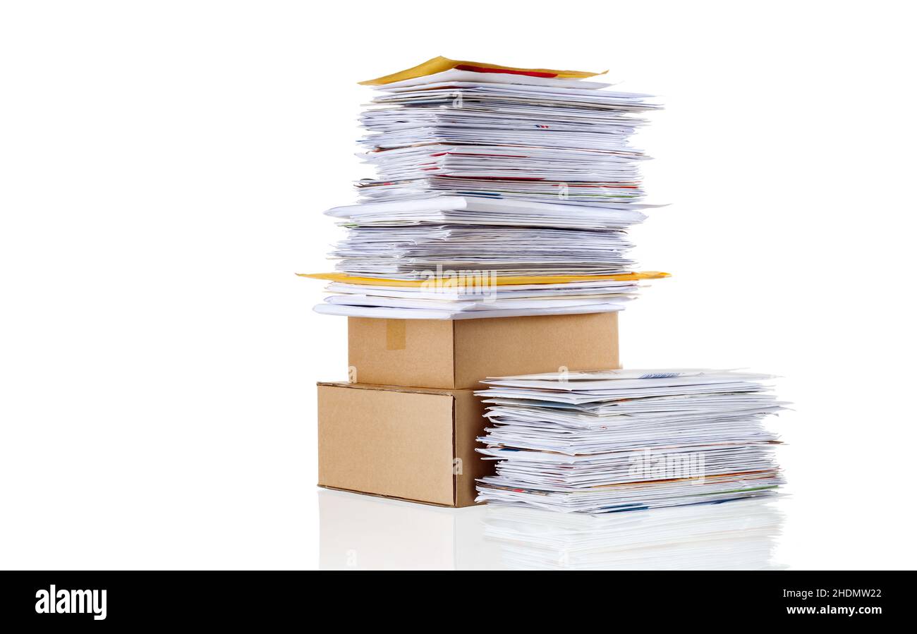 Stack letters isolated envelopes hi-res stock photography and images ...