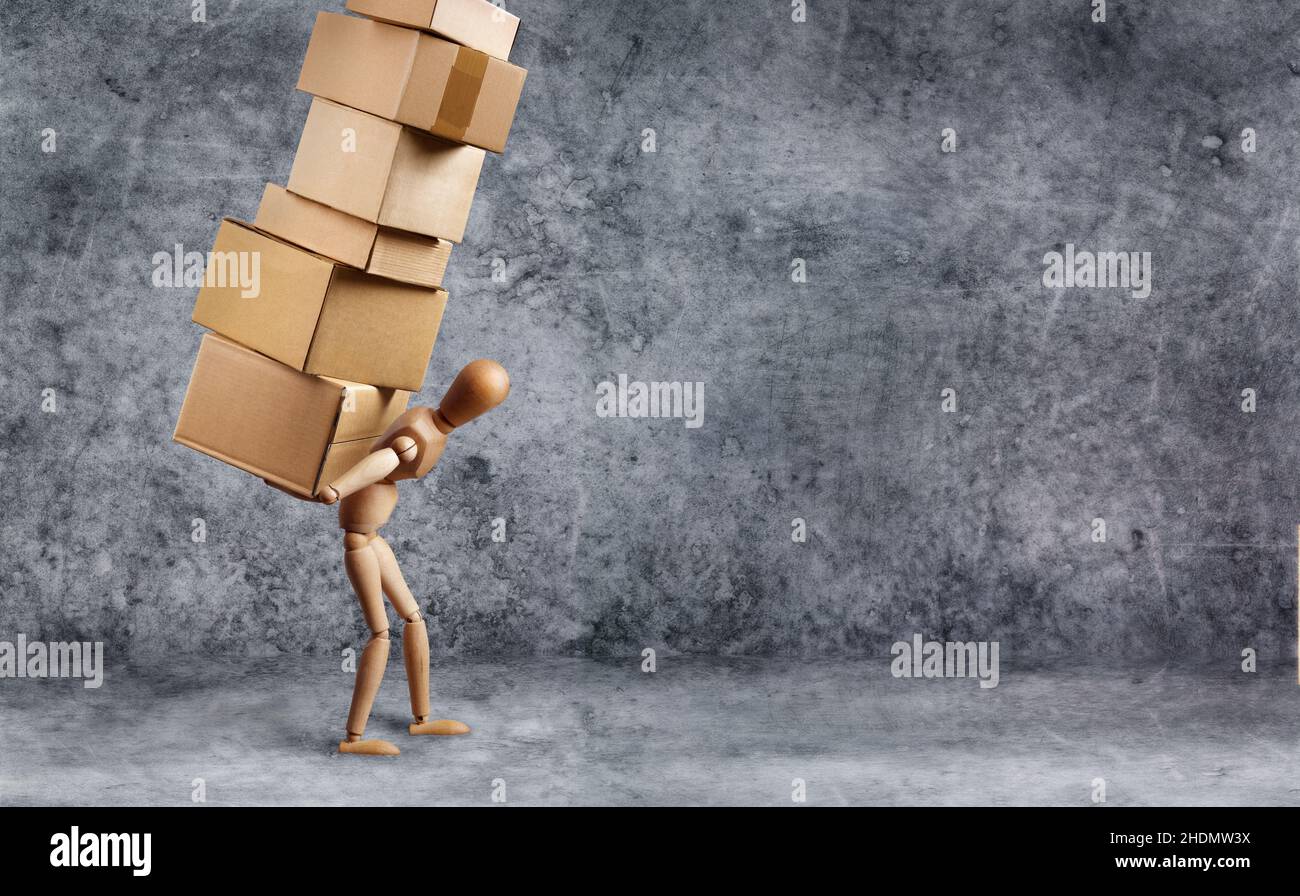 carrying, burden, back problems, carry, burdens, back pains, pain Stock ...