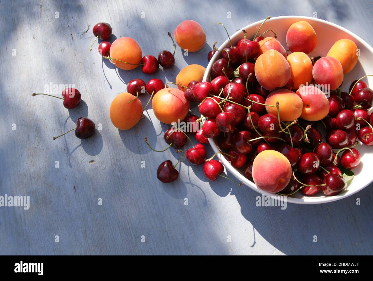 cherries, apricots, summer fruits, cherry, apricot, fruit, summer fruit Stock Photo - Alamy