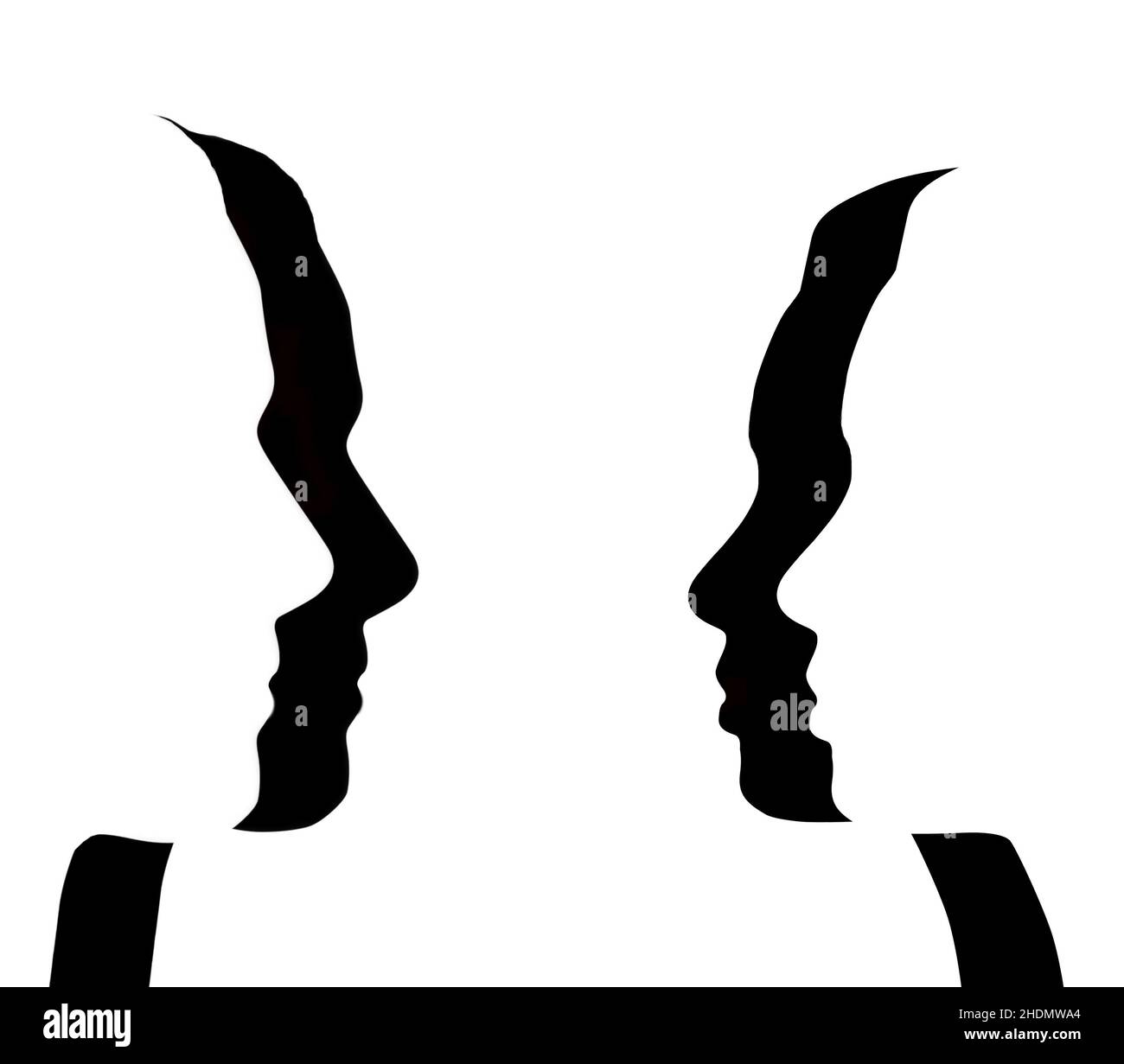 couple, silhouette, optical delusion, pairs, silhouettes, optical ...