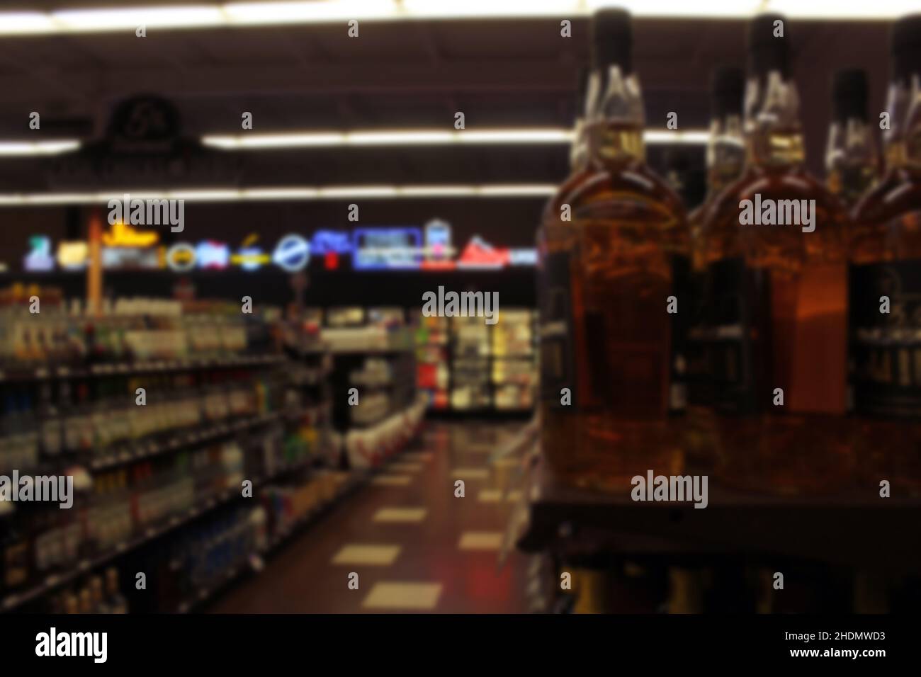 Blur Background Liquor and Wine Store Stock Photo - Alamy