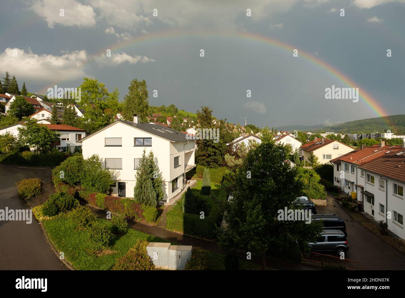 rainbow, suburban, rainbows, suburbans Stock Photo - Alamy