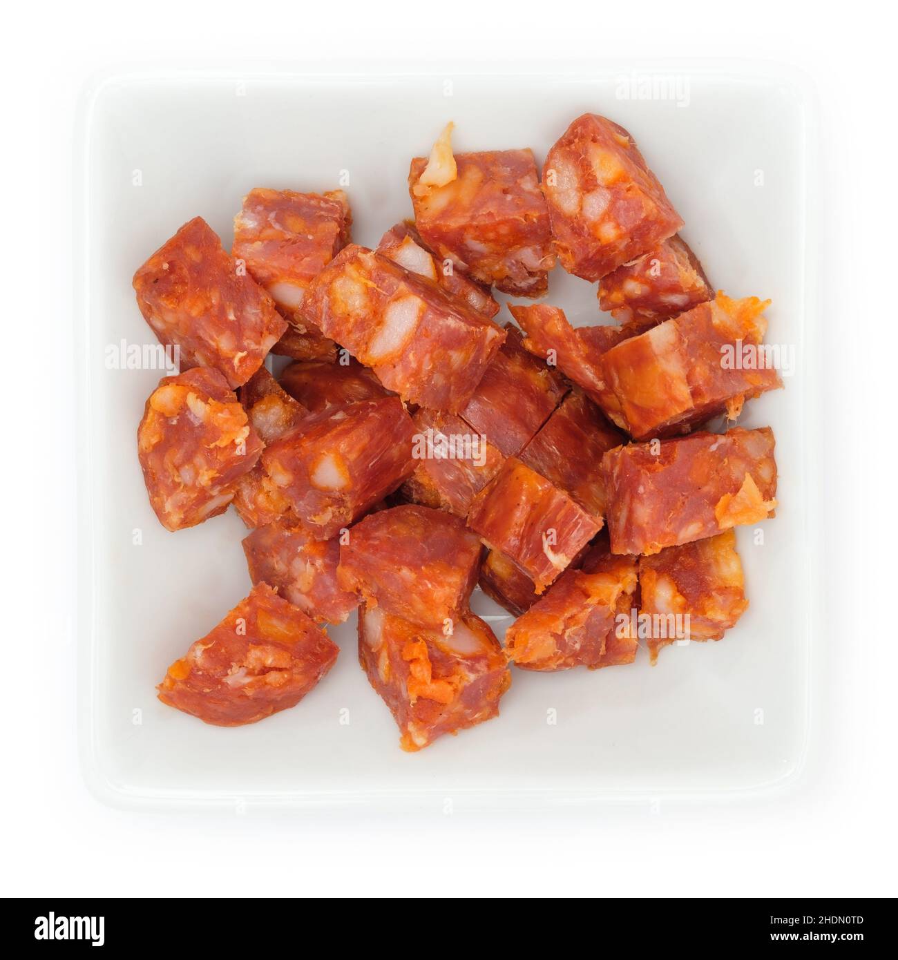 Salami sausage cubes Cut Out Stock Images & Pictures - Alamy