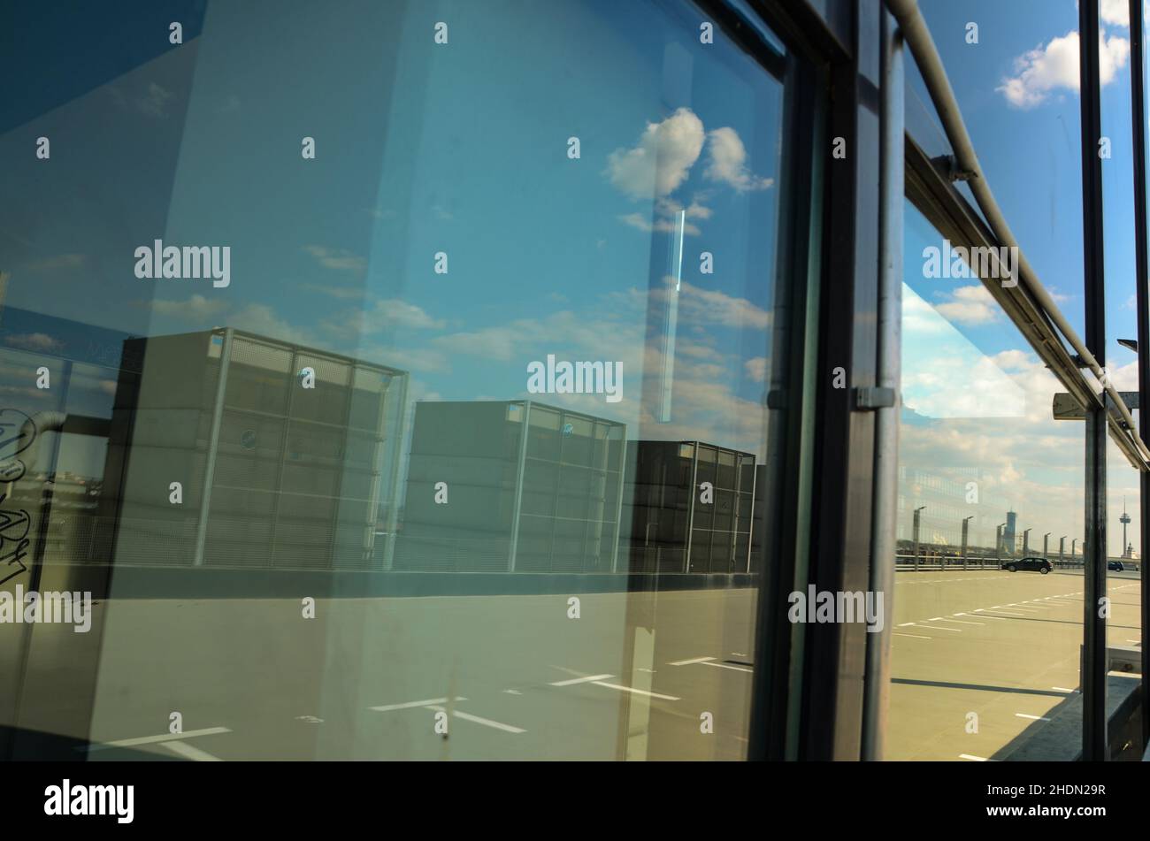 glass facade, parking, window glass, glass facades, parking district ...