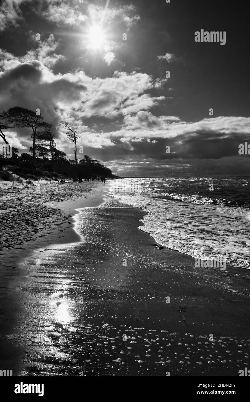 Beach sea landscape Black and White Stock Photos & Images - Alamy