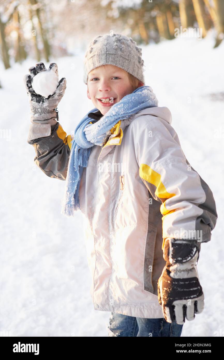 boy, throwing, snowball fight, boys, snowball fights Stock Photo - Alamy