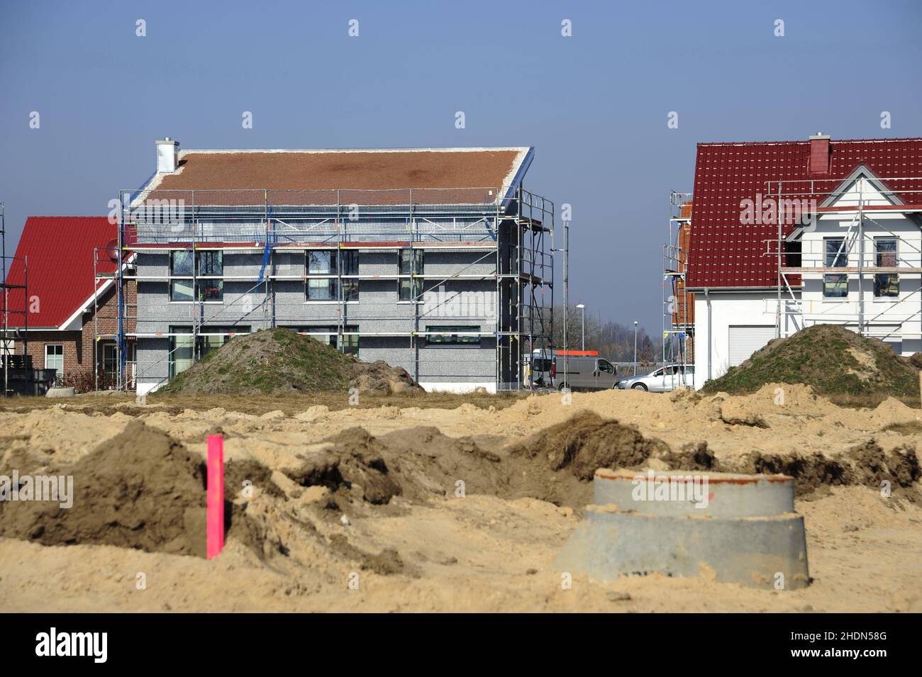 house, construction site, housing development, houses, construction ...
