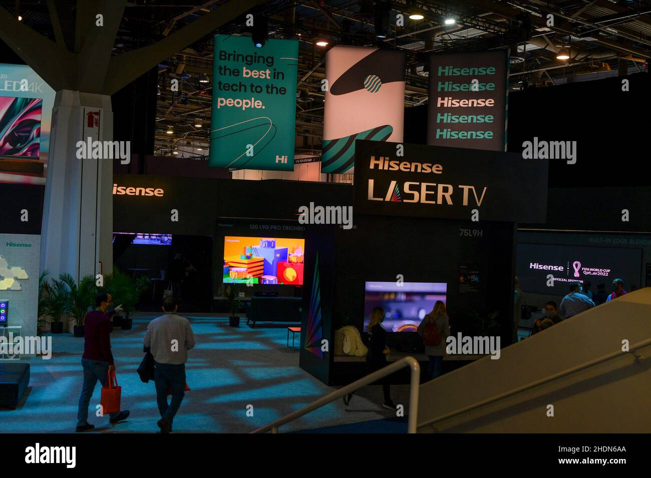 Las Vegas, NV, USA. 6th Jan, 2022. The Hisense booth at CES 2022 at the ...