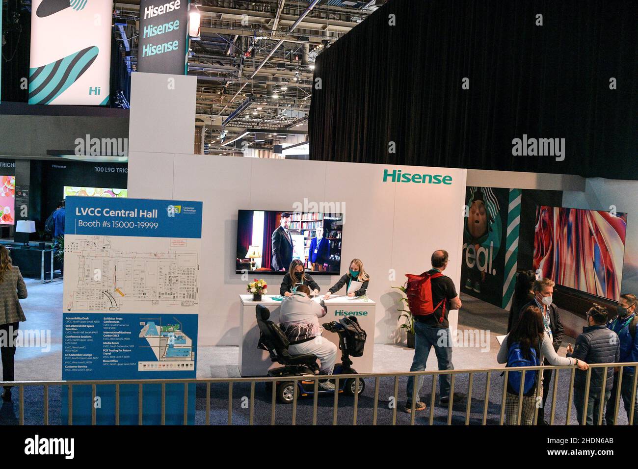 Las Vegas, NV, USA. 6th Jan, 2022. The Hisense booth at CES 2022 at the ...