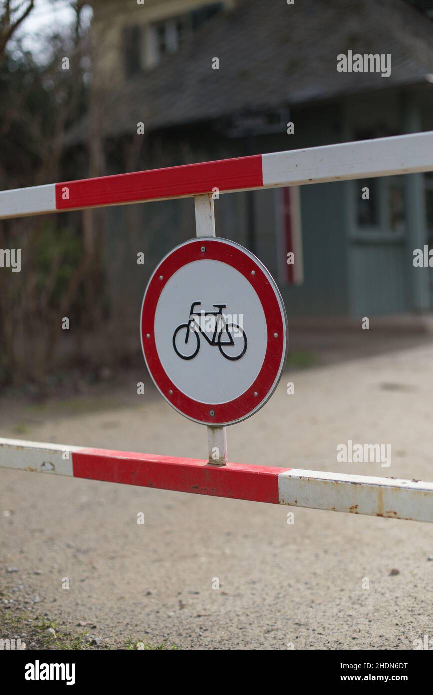 cycling, do not enter sign, barrier, do not enter signs, prohibition ...